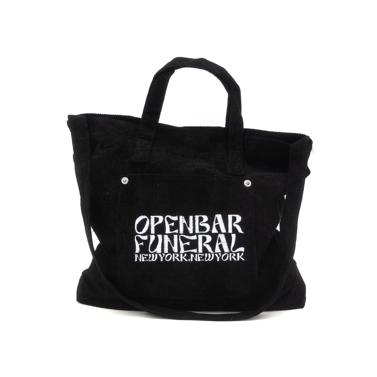 Corduroy Tote Bag - Black – Open Bar Funeral